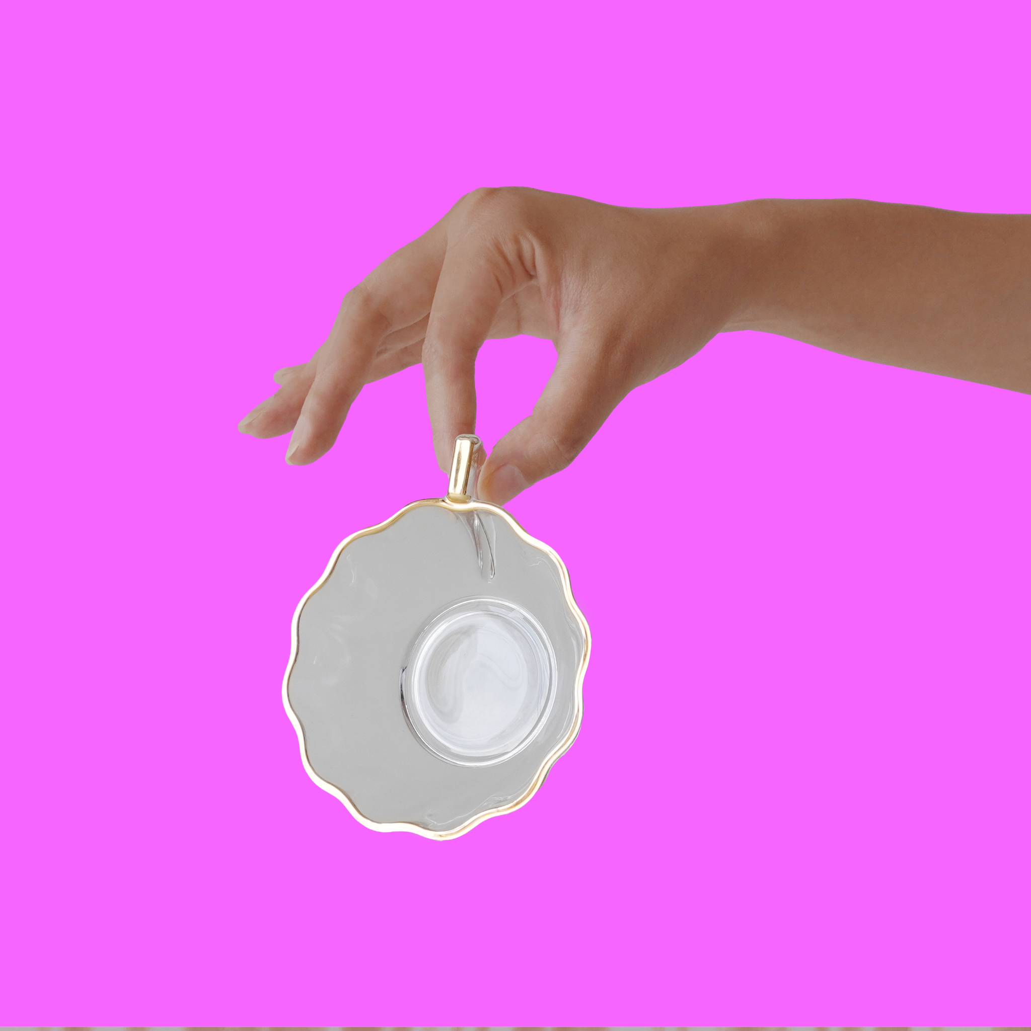 CUP - GLASS CUP / GOLD EDGE